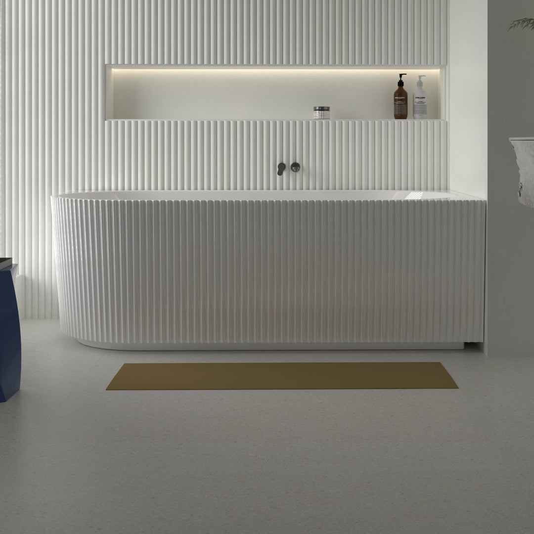 Ronda Fluted Gloss White 1700mm V Groove Right Corner Fit Round Freest