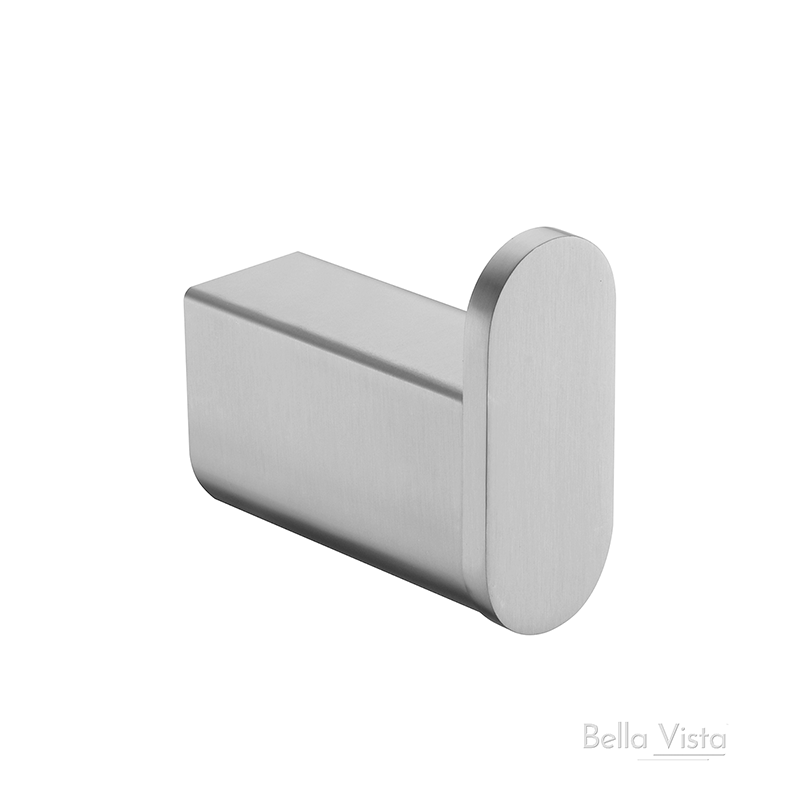 Beki / Lantra Brushed Nickel Robe Hook | Acqua Bathrooms