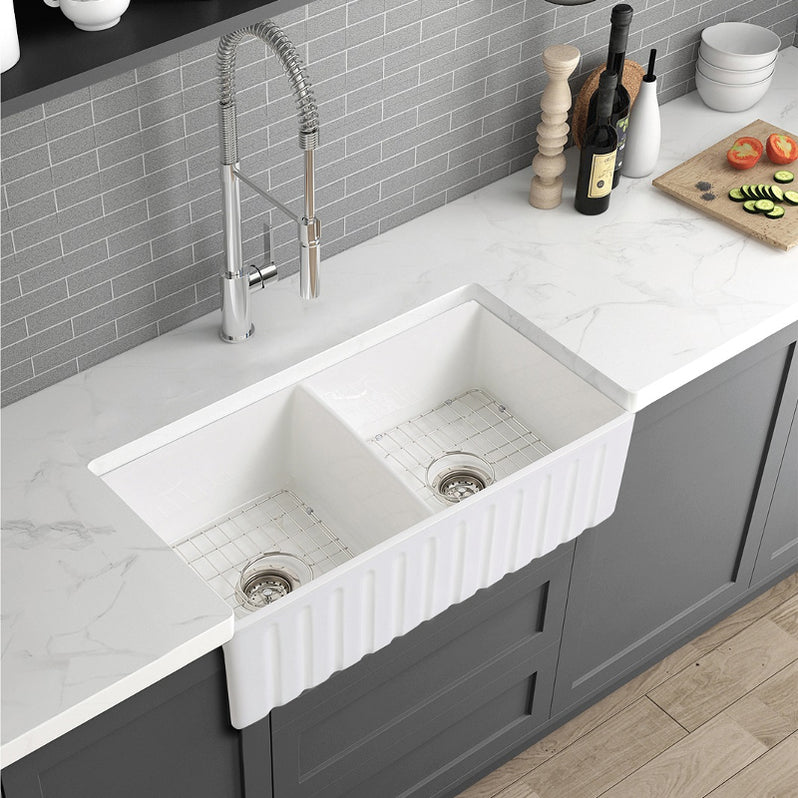 Harrington 835 Double Bowl Butler Kitchen Sink | Acqua Bathrooms