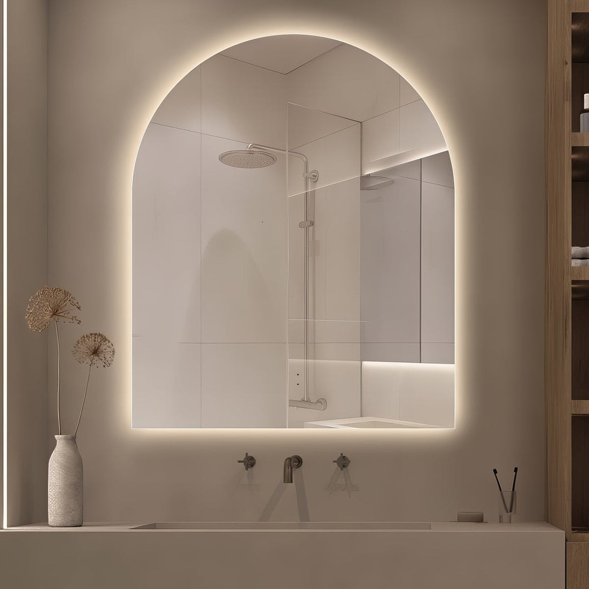 Indulge | Arched Touchless 900 x 1100 LED Mirror - Three Light ...