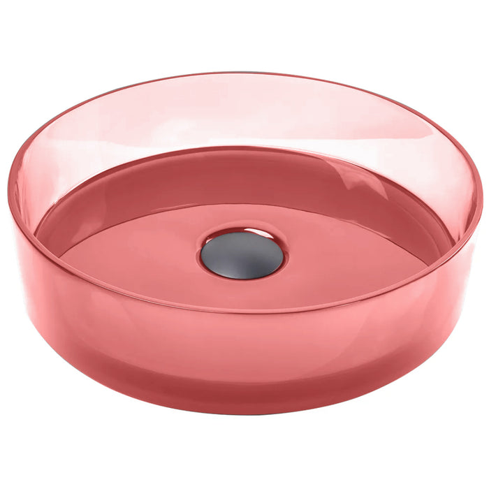 Vetra 360mm Blush Translucent Resin Stone Round Above Counter Basin