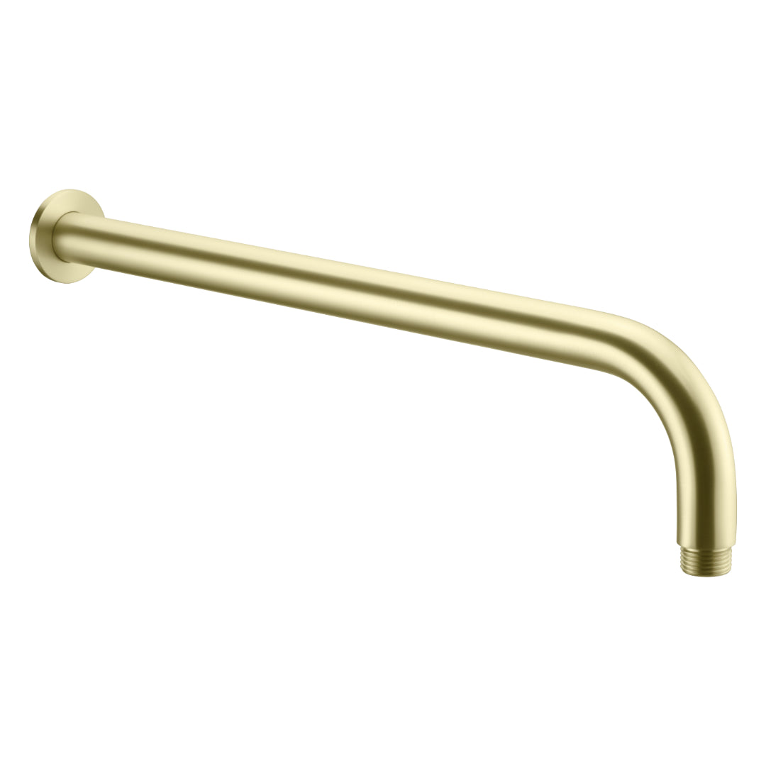 Classic Brushed Gold Curved Shower Arm