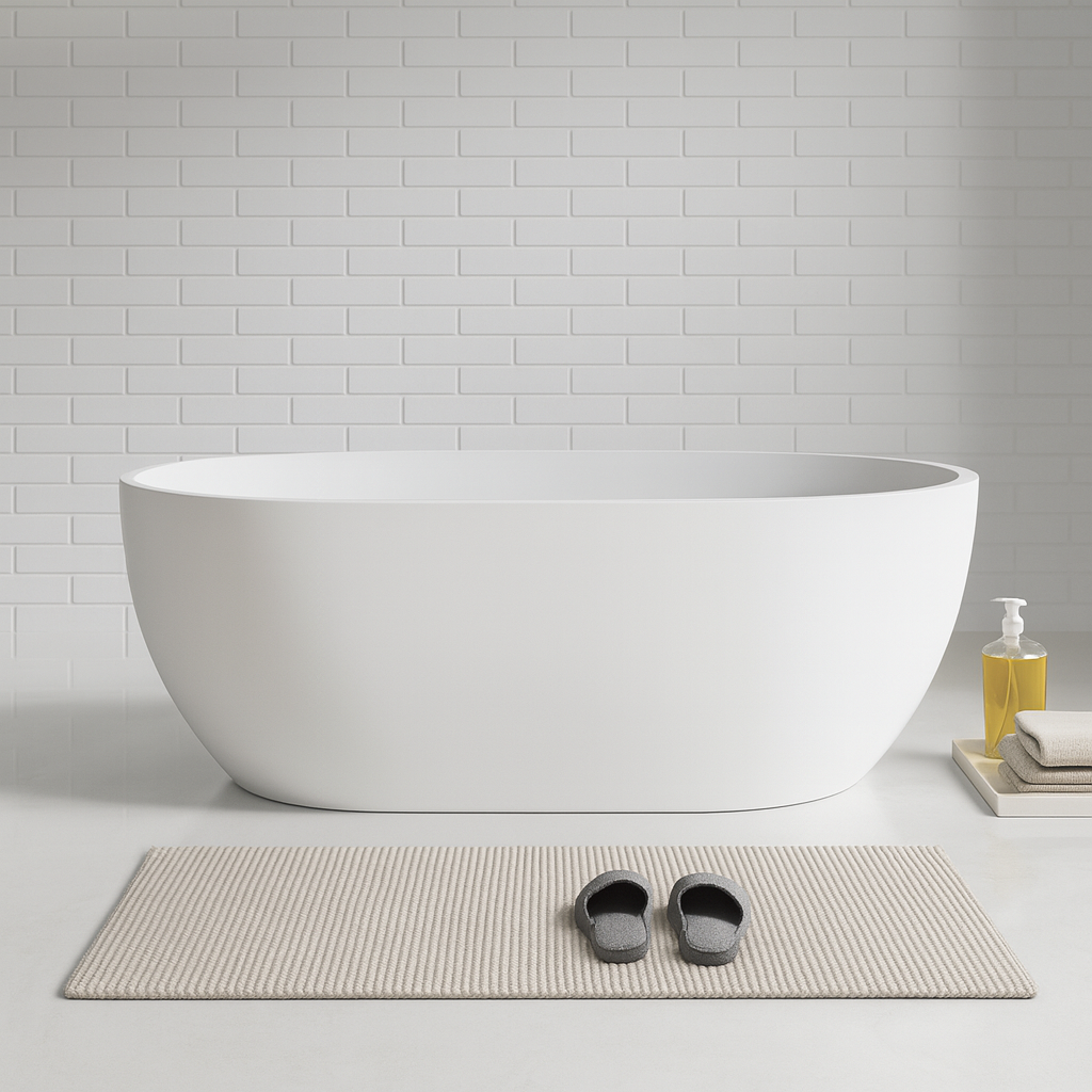 Cremona 1530 Matte White Round Freestanding Bath Tub