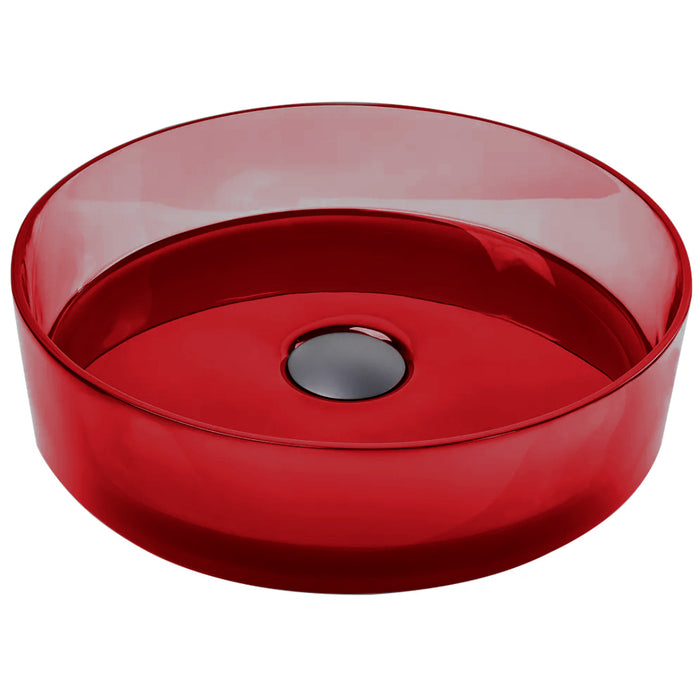 Vetra 360mm Garnet Translucent Resin Stone Round Above Counter Basin