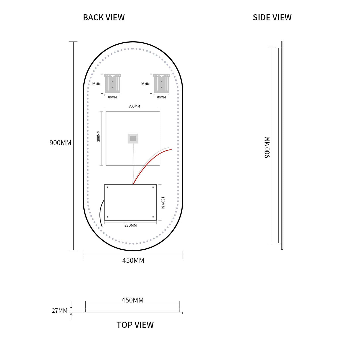 Indulge | Oval Touchless LED Mirror - Three Light Temperature — Acqua ...