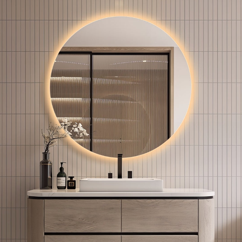 Round Touchless 1100mm LED Mirror - Three Light Temperatures — Acqua ...