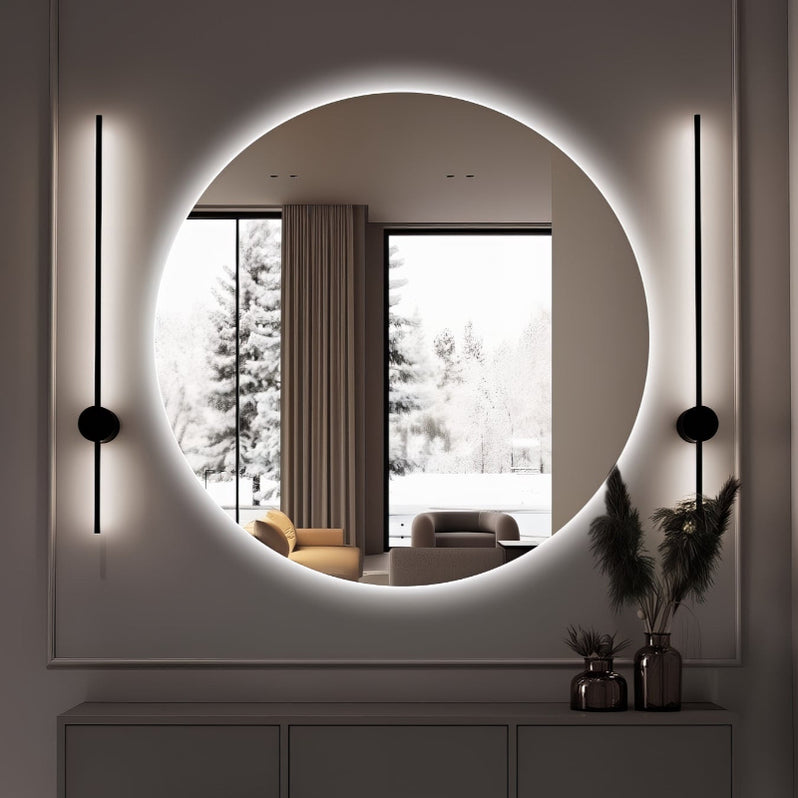 Round Touchless 1200mm LED Mirror - Three Light Temperatures — Acqua ...