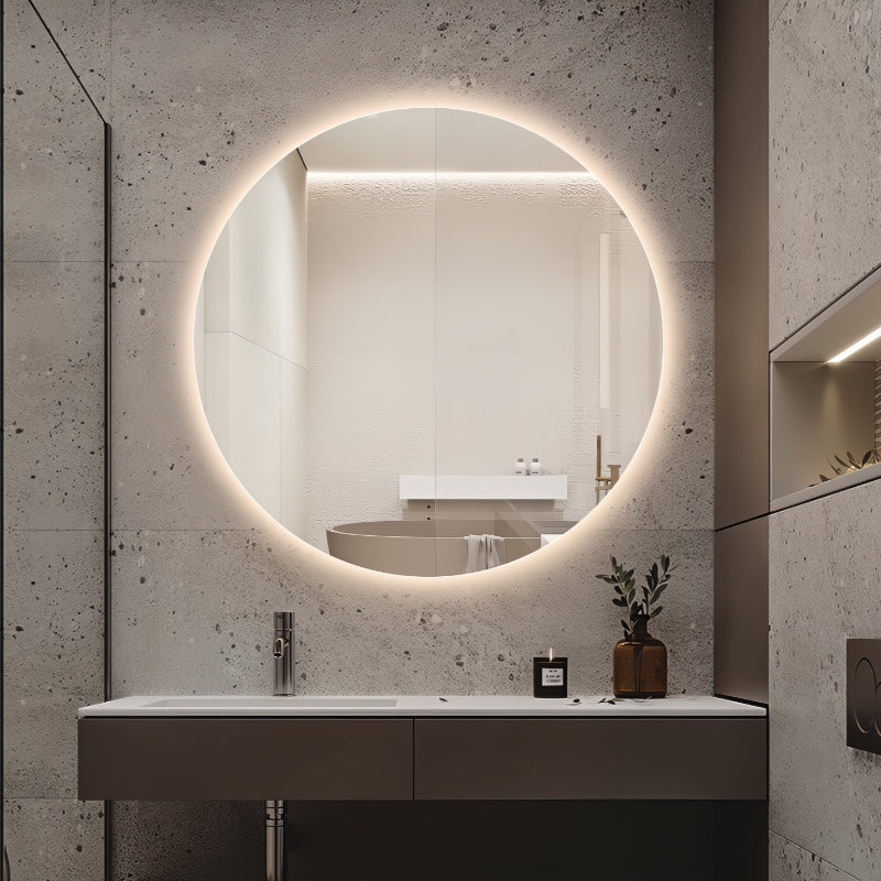 Round Touchless 800mm LED Mirror - Three Light Temperatures — Acqua ...