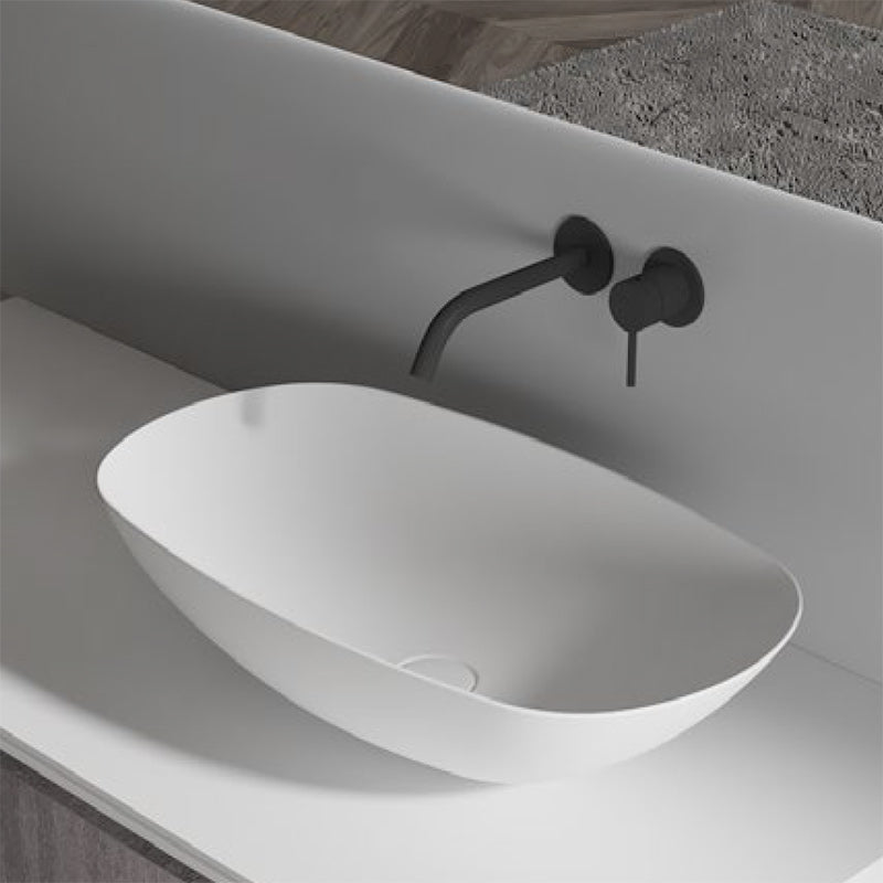 Serra 630mm Solid Surface Stone Oval Above Counter Basin