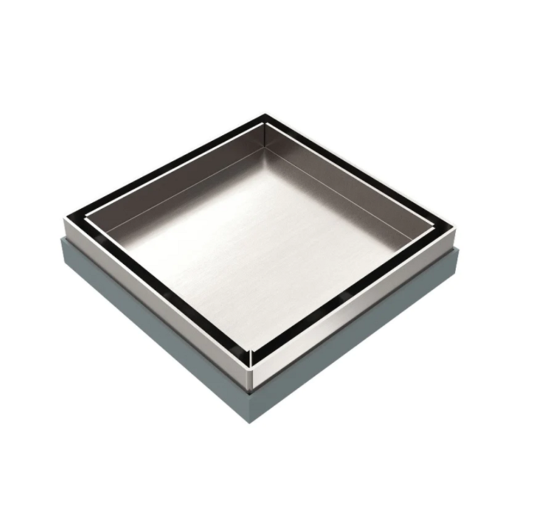 Brushed Nickel Stainless Steel Tile Insert Square Floor Waste | Acqua ...