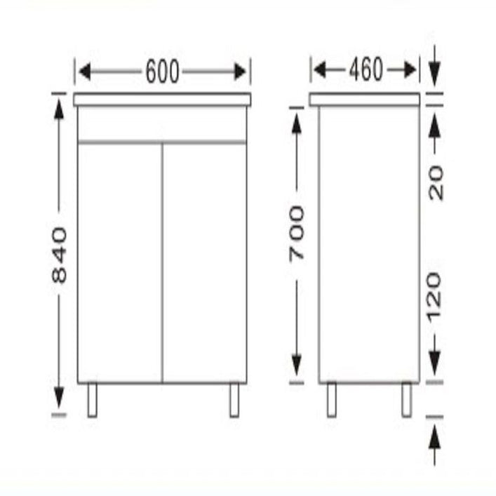 Noah 600 mm Bathroom Vanity Unit on Legs | Acqua Bathrooms