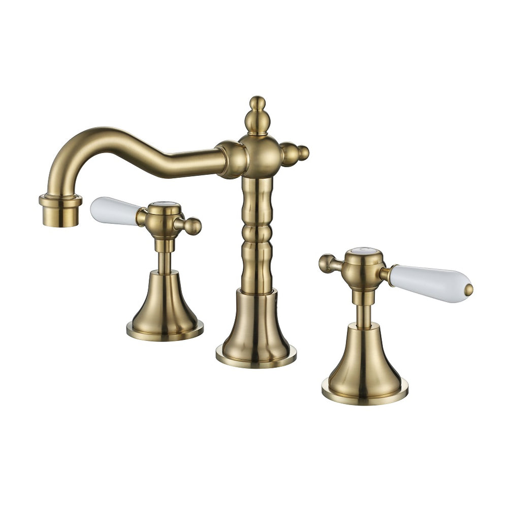 Bordeaux Traditional Brushed Gold Basin Set — Acqua Bathrooms