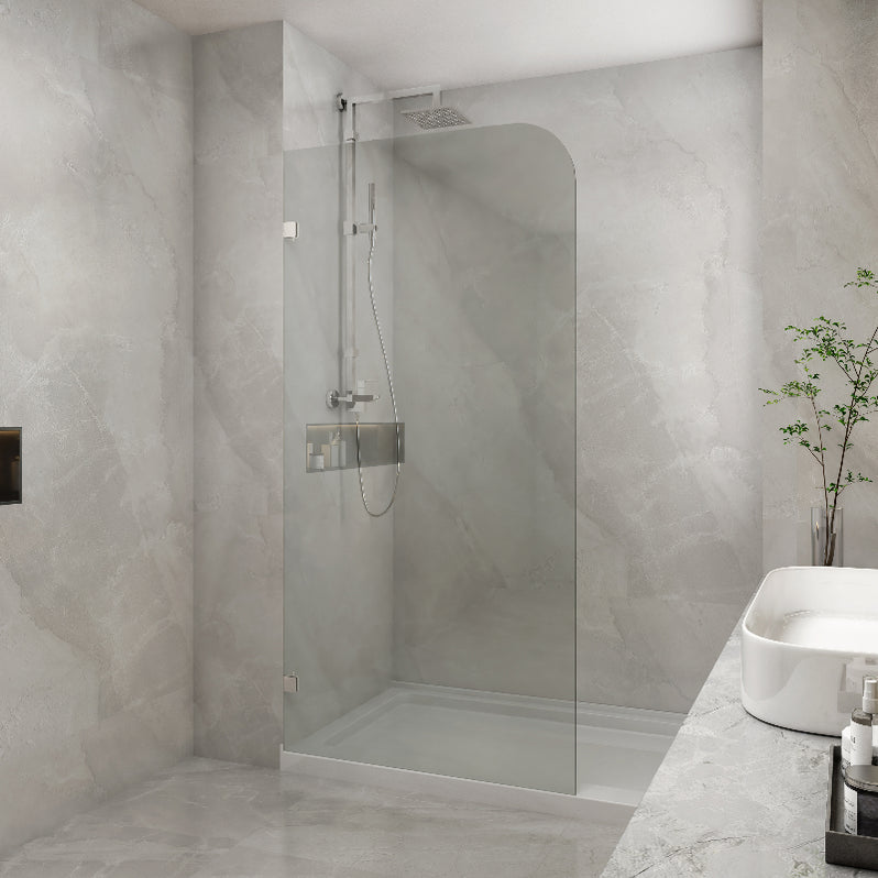 Frameless Fixed Panel Shower Screen Curved Edge | Acqua Bathrooms